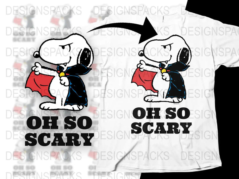 Snoopy Oh So Scary Halloween Themed Png Digital Download