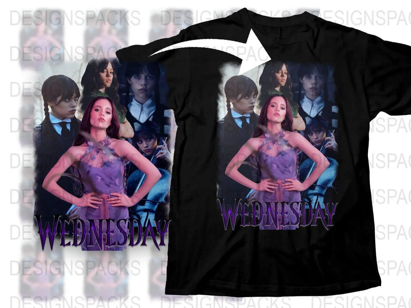 Wednesday Addams Collage Graphic Png Digital Download