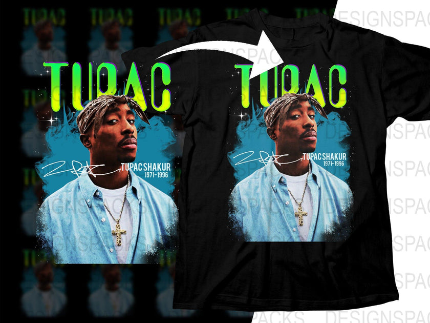 Tupac Shakur Graphic Tribute Design Png Digital Download