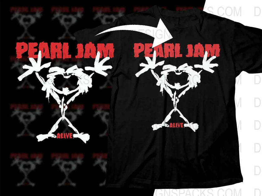 Pearl Jam Alive Iconic Band Rock Png Halftone Digital Download