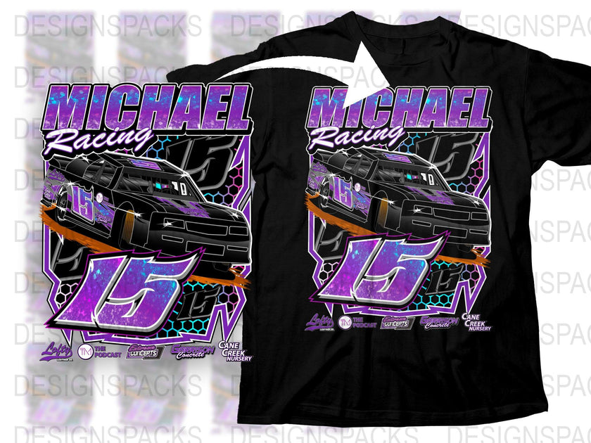 Michael Racing Car Graphic Png Digital Download