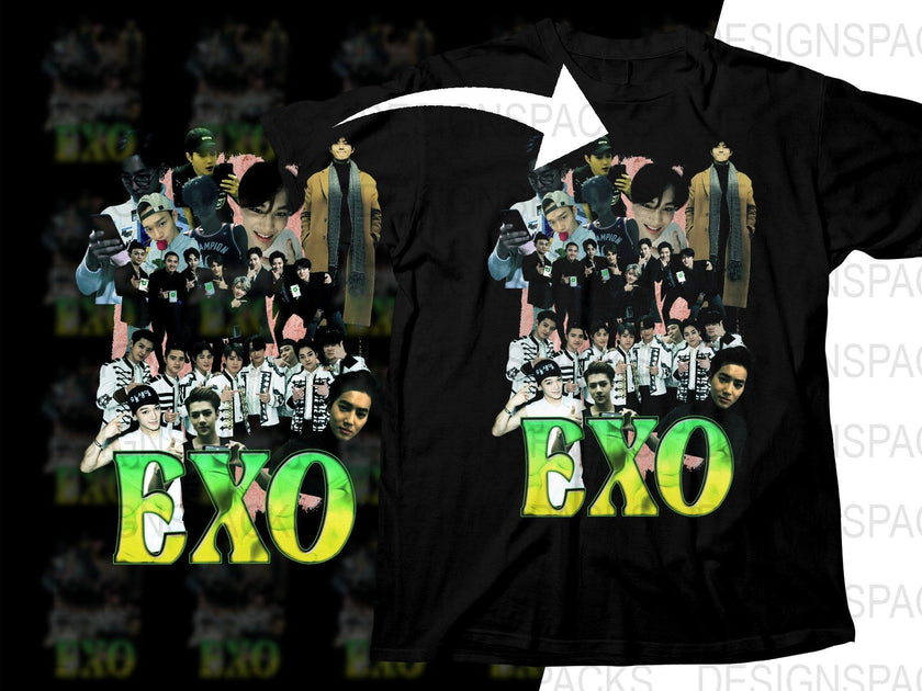 EXO Members Band Fan Kpop Music Halftone Png Digital Download