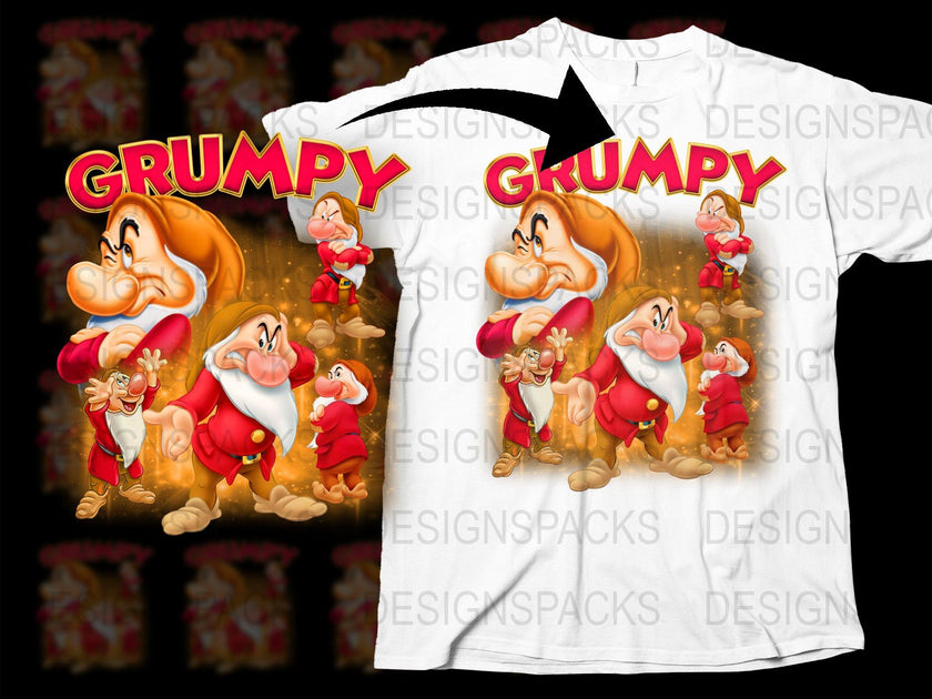 Grumpy Cartoon Character Graphic Png Digital Download