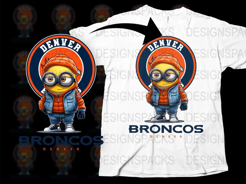 Denver Broncos Graphic Minion Fan Png Digital Download