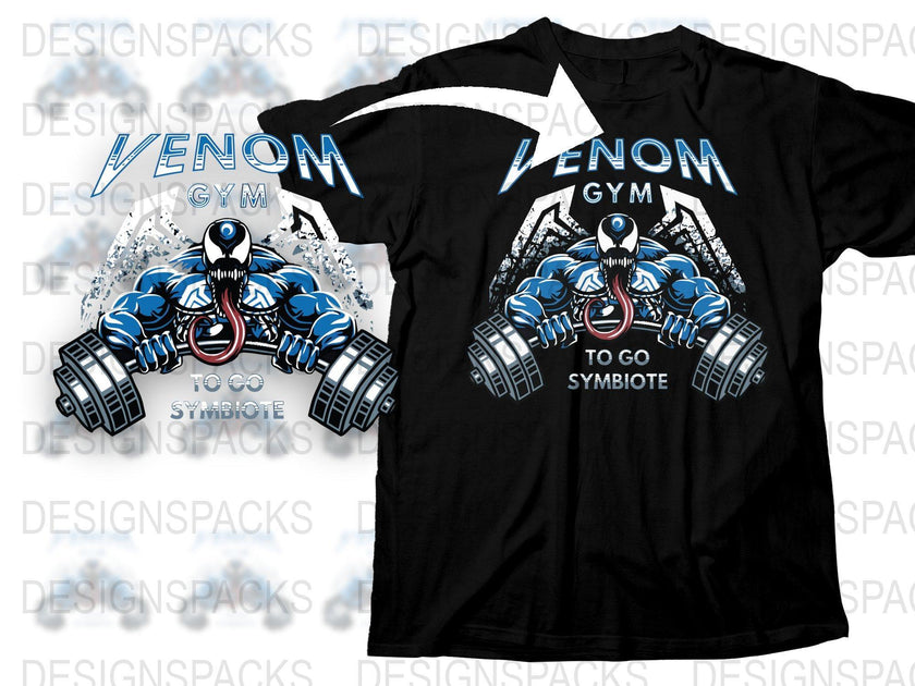 Venom Gym Symbiote Intense Weightlifting Png Digital Download