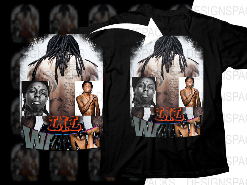 Lil Wayne Artistic Rear Tattoo Graphic Print Png Digital Download