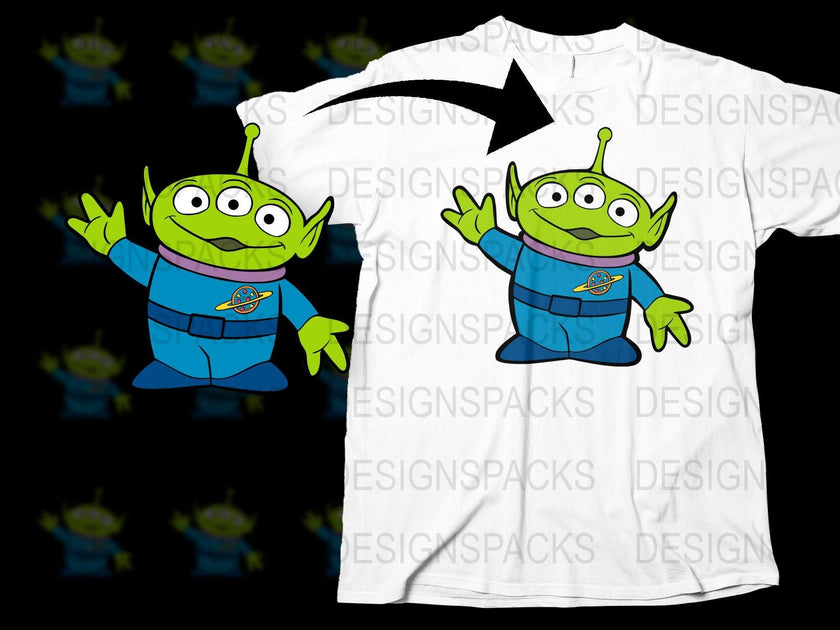Iconic Friendly Alien Three-Eyed Character Png Digital Download