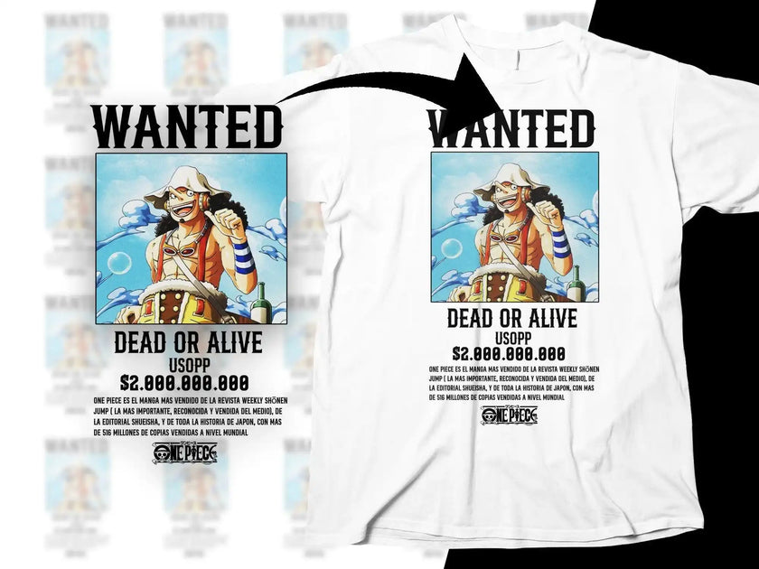 Wanted One Piece Anime Dead Or Alive Usopp Png Digital Download