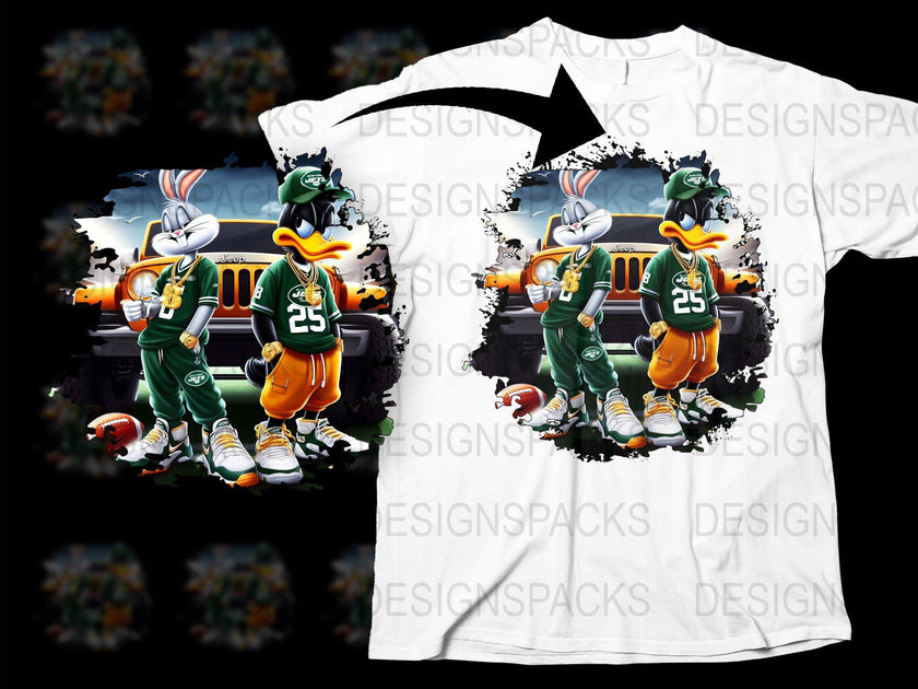 New York Jets Cartoon Character Graphic Png Digital Download