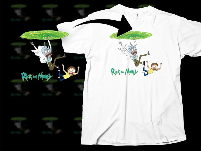 Rick and Morty Falling Through Portal Graphic Png Digital Download