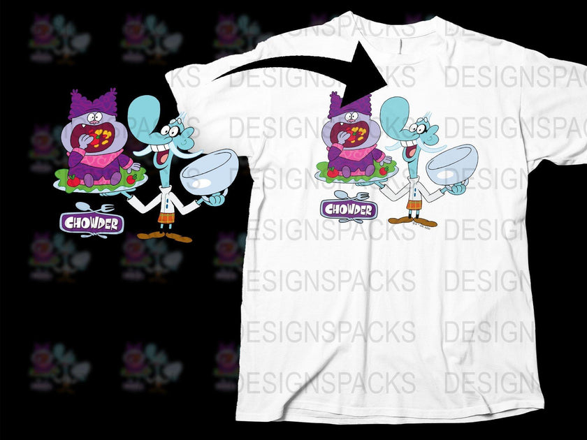 Fun Cartoon Chowder and Chef Png Digital Download