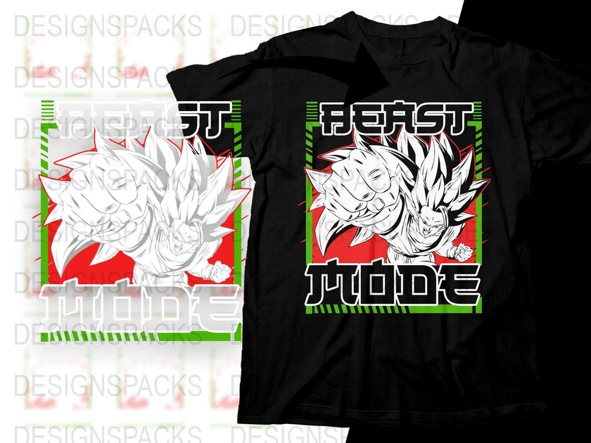 Beast Mode Super Saiyan Goku Anime Graphic Png Digital Download
