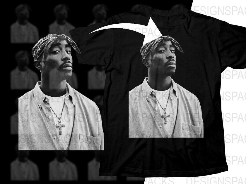 Tupac Shakur Iconic Image of Artist in Classic Pose Png Digital Downlo