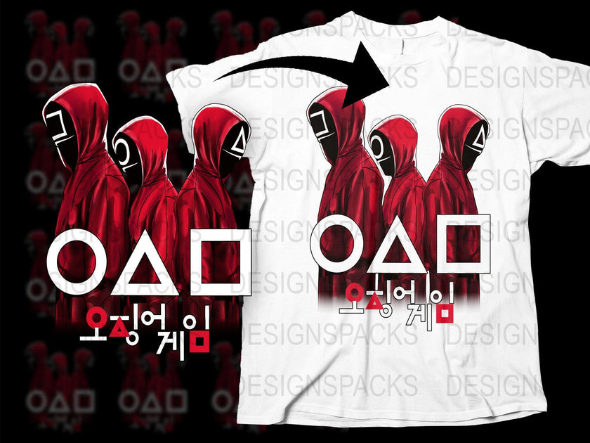 Squid Game Guards Triad Red Hood Thug Symbol Png Digital Download