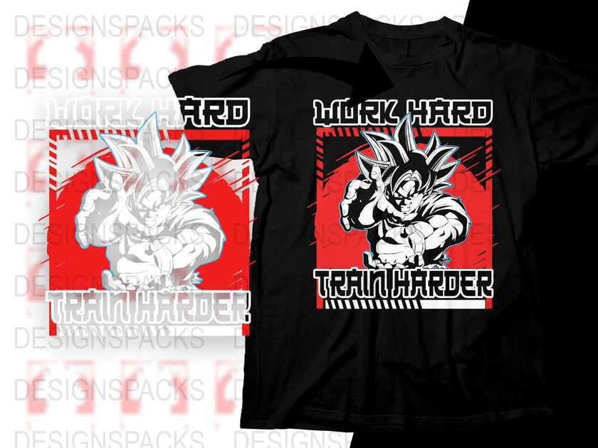 Work Hard Train Harder Anime Character Png Digital Download