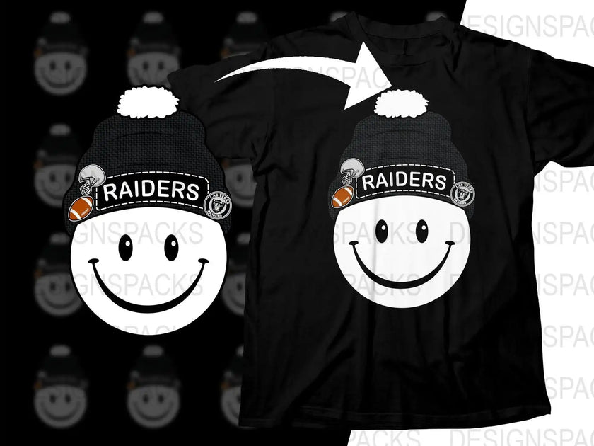 Raiders Happy Face NFL Team Logo Graphic Png Digital Download