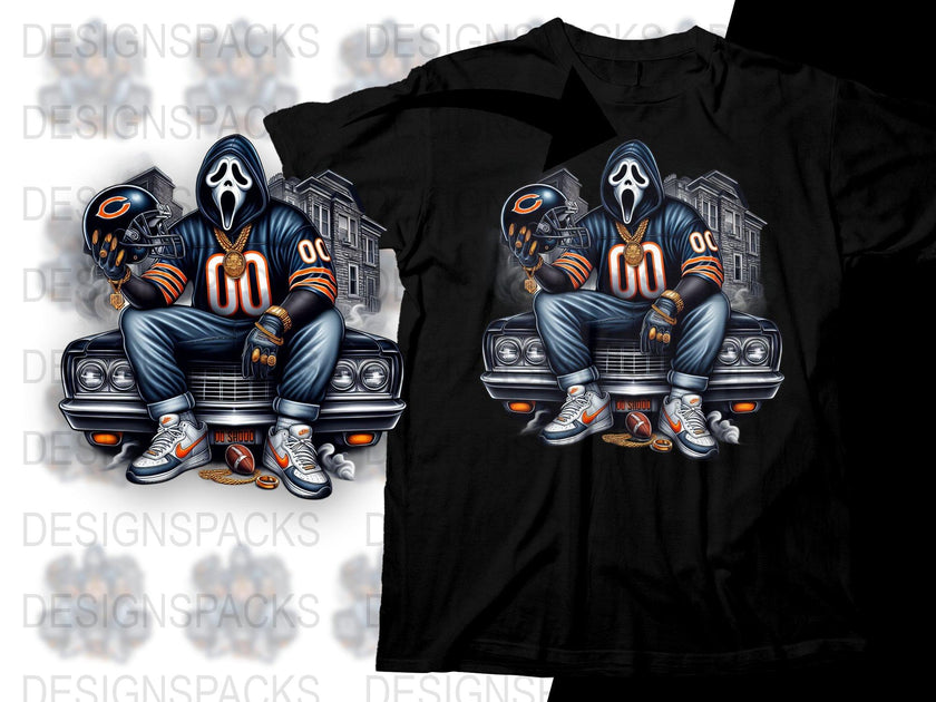 GhostFace Car Smoke Chicago Bears NFL Team Png Digital Download
