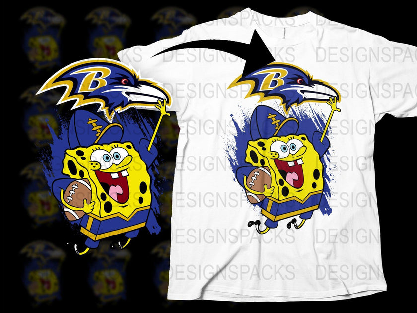 SpongeBob Enthusiast Baltimore Ravens Fan Png Digital Download