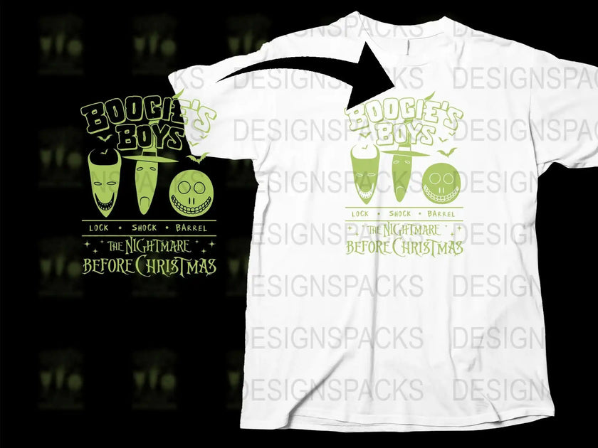 Boogie's Boys The Nightmare Before Christmas Design Png Digital Downlo
