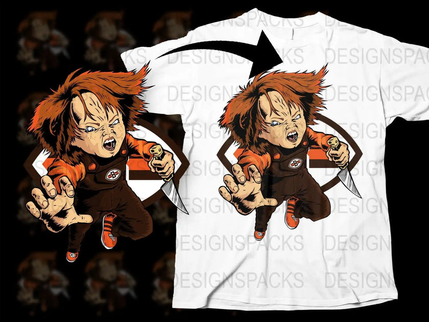 Chucky Halloween Football Png Digital Download