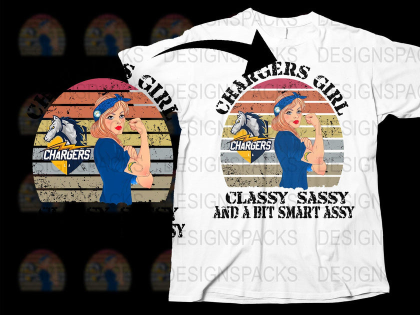 Chargers Girl Classy Sassy Smart Assy Png Digital Download