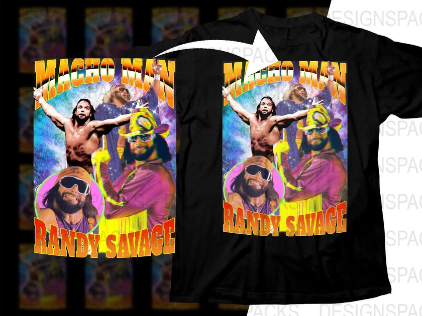 Iconic Macho Man Randy Savage Graphic Png Digital Download