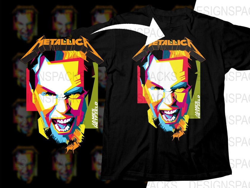 Metallica James Hetfield Rock Band Art Png Design Digital Download