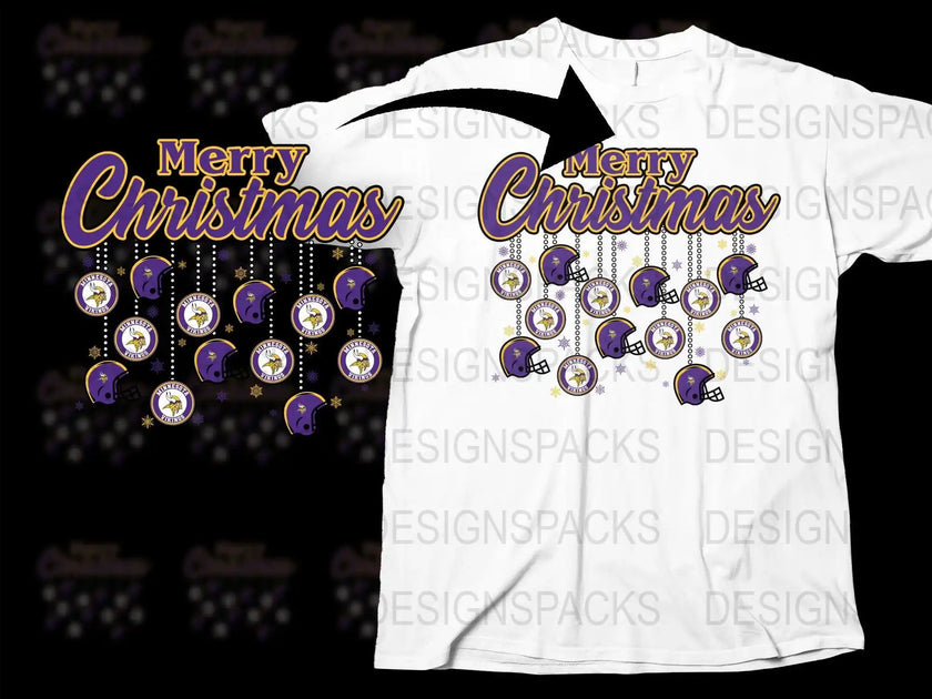 Merry Christmas NFL Team Football Logo Png Digital Download