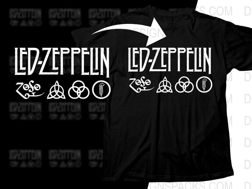 Unique LED-ZEPPELIN Design Rock Band Style Png Halftone Digital Downlo