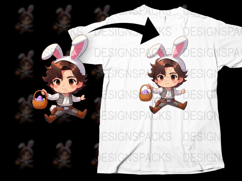 Cute Easter Bunny Han Solo Graphic Png Digital Download
