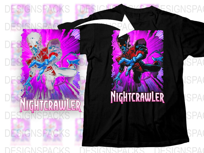Vibrant Nightcrawler Hero Design Graphic Png Digital Download