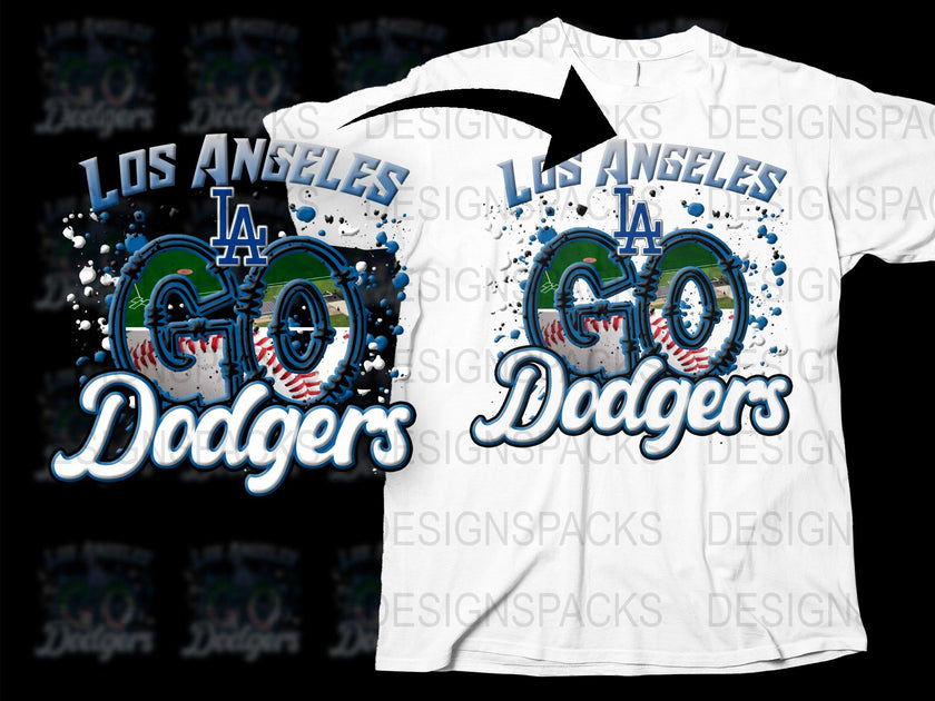 Los Angeles Dodgers Go Dodgers Graphic Png Digital Download