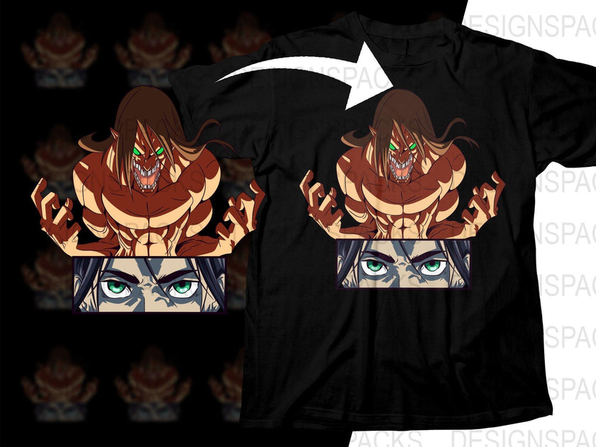 Titan Eren Badge Design Anime Eyes Png Digital Download