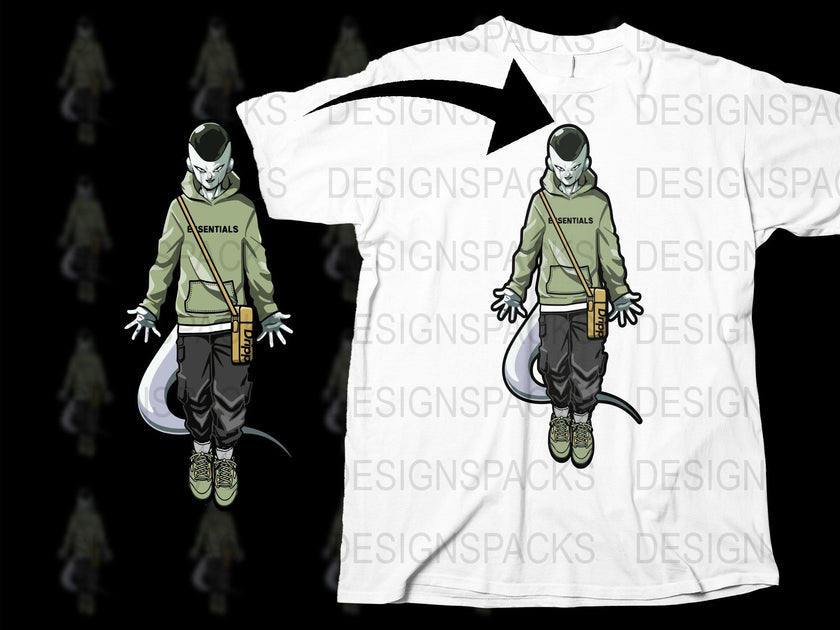 Streetwear Character with Tail Design Png Digital Download