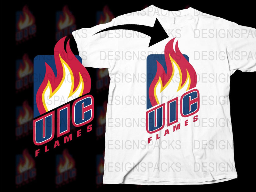 Illinois Chicago Flames College Football Png Digital Download