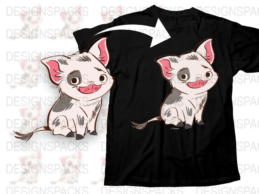 Adorable Pua from Moana Character Graphic Png Digital Download
