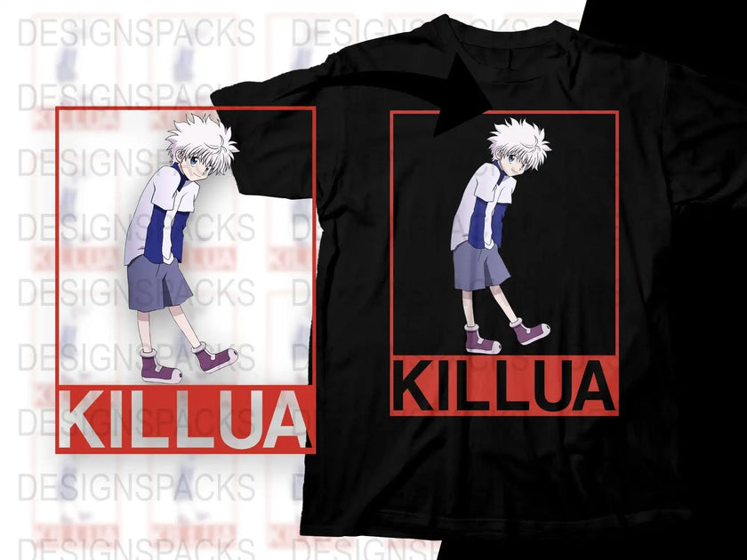 Colorful Killua Anime Design Graphic Png Digital Download