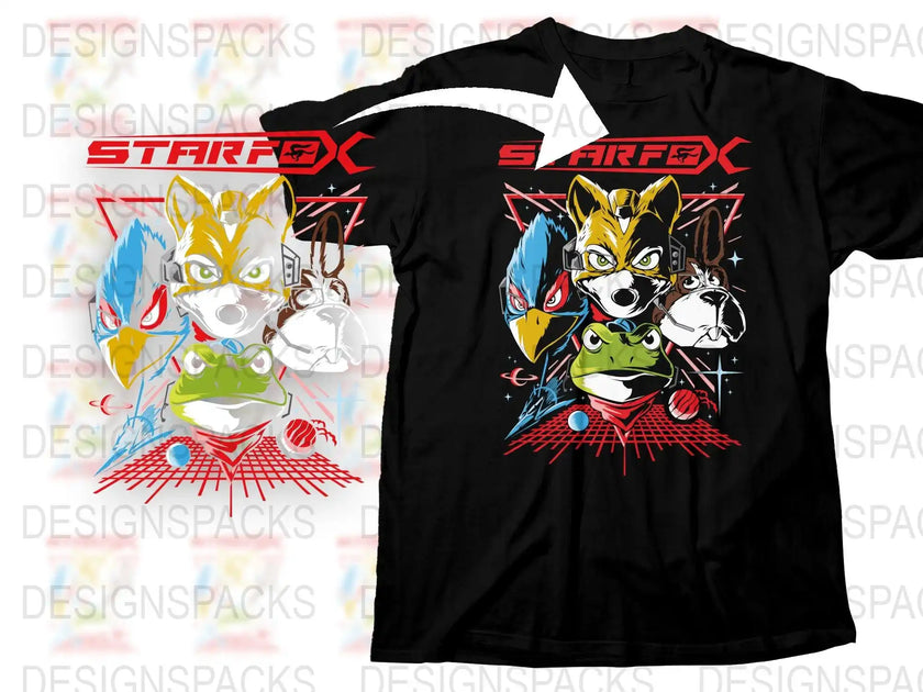Star Fox Crew Graphic Design Png Digital Download