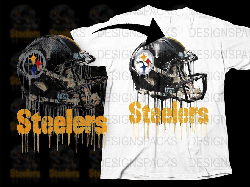 Pittsburgh Steelers Dripping Helmet Design Png Digital Download