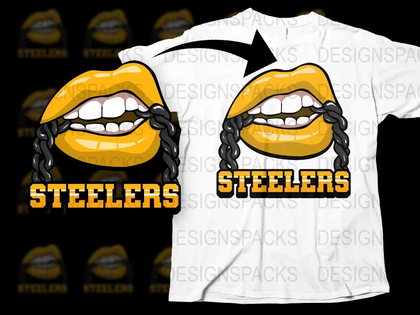 Pittsburgh Steelers Zipper Lips Graphic Png Digital Download