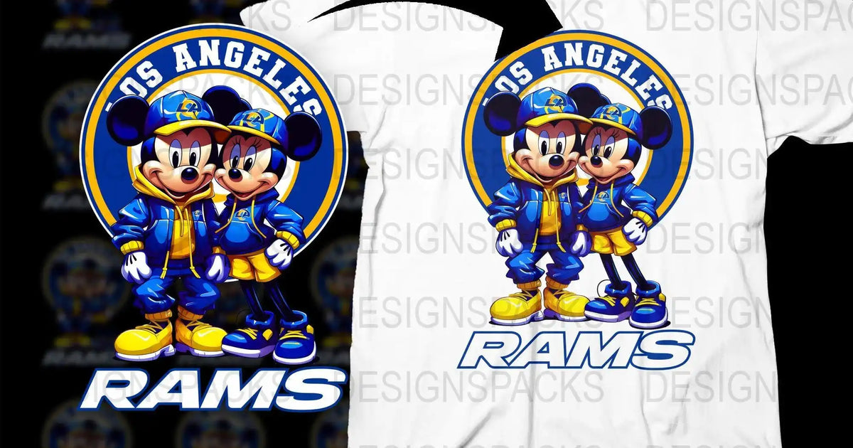 Los Angeles Rams Mickey Mouse and Minnie Png Digital Download ...