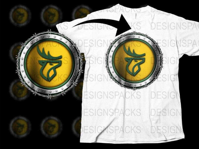 Edmonton Elks Logo Barbed Circle Custom Design Png Digital Download