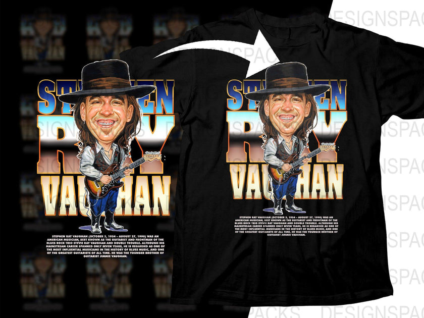 Stephen Ray Vaughan Caricature Png Digital Download