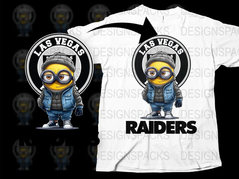 Cartoon Character in Raiders NFL Team Png Digital Download