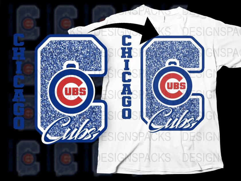 Chicago Cubs Glitter Logo Graphic Men's Png Digital Download