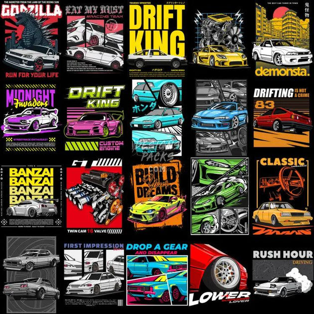 40 Japan JDM Cars Designs Bundle PNG