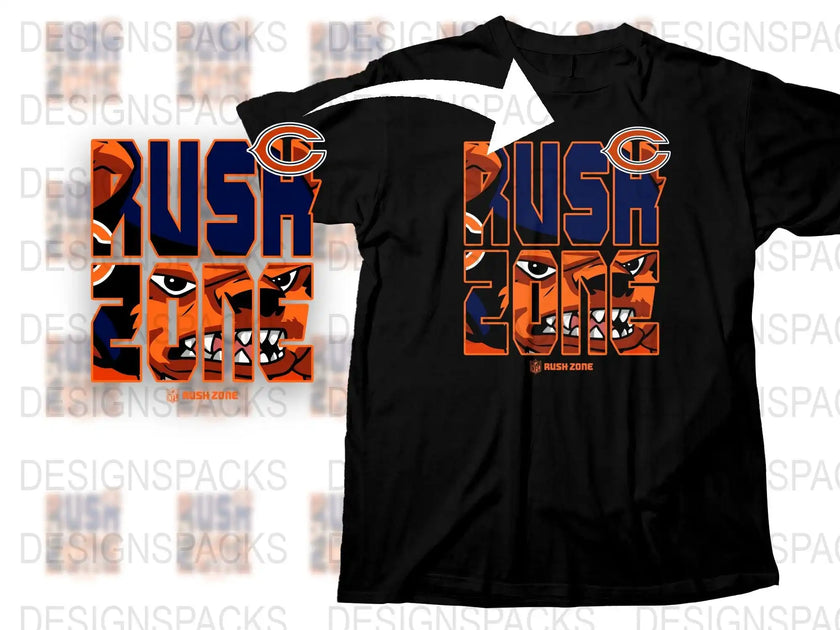 Chicago Bears Rush Zone Graphic Png Digital Download