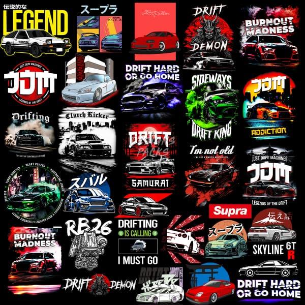 42 JDM Cars Designs Bundle PNG pack 5
