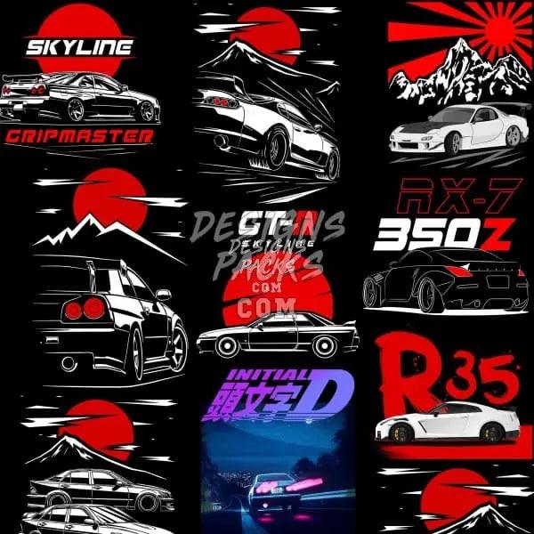 43 JDM Cars Designs Bundle PNG pack 1