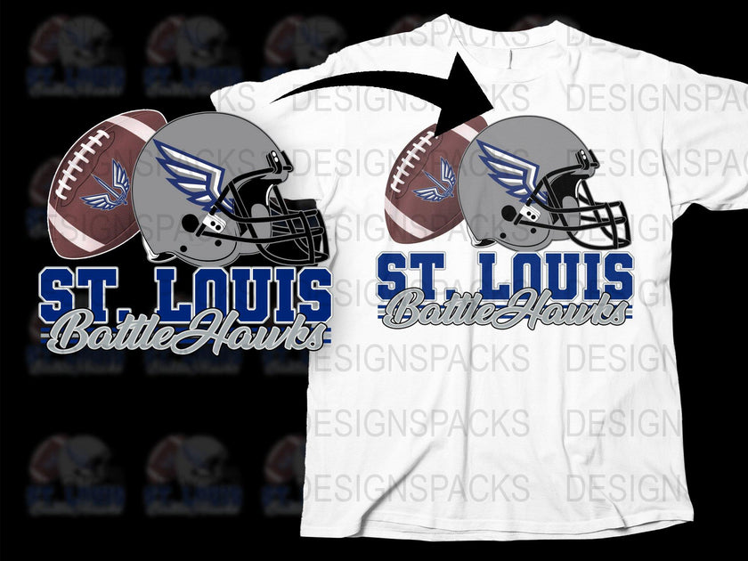 St. Louis BattleHawks Football Helmet Graphic Png Digital Download